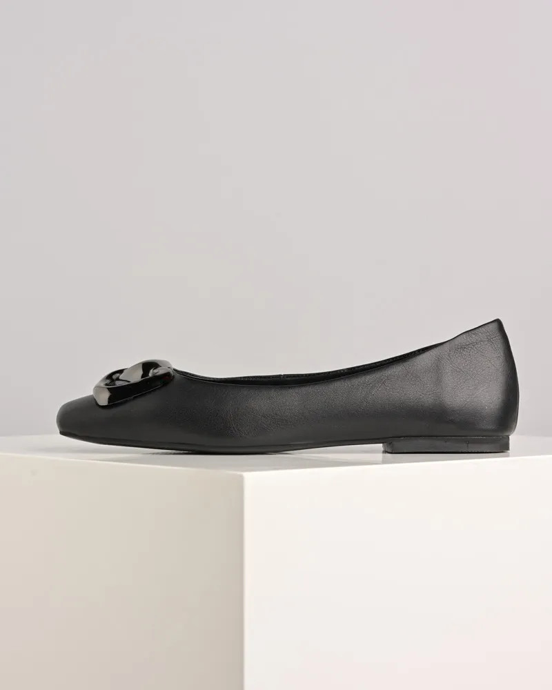 Ženske kožne baletanke AL A534 crne