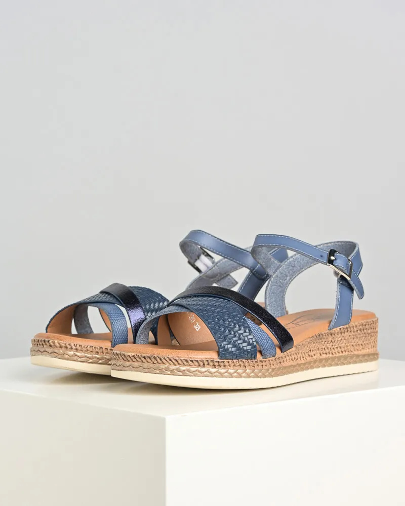 Ženske sandale na debelom đonu S2339 teget