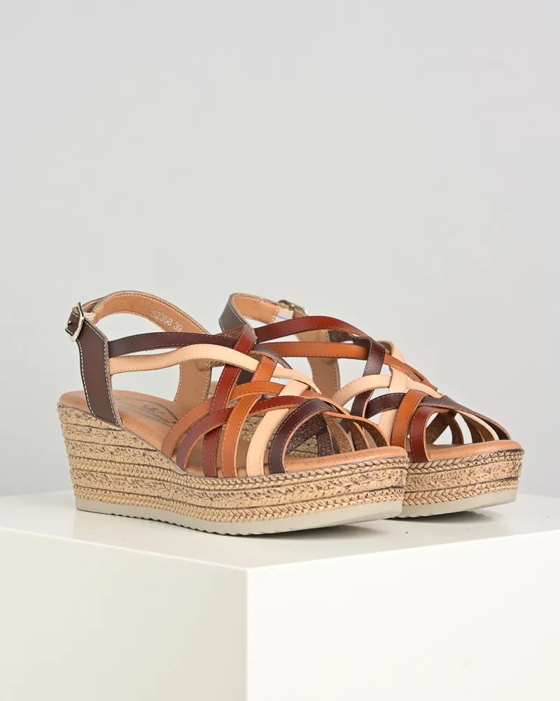 Ženske sandale na platformu S2358 braon