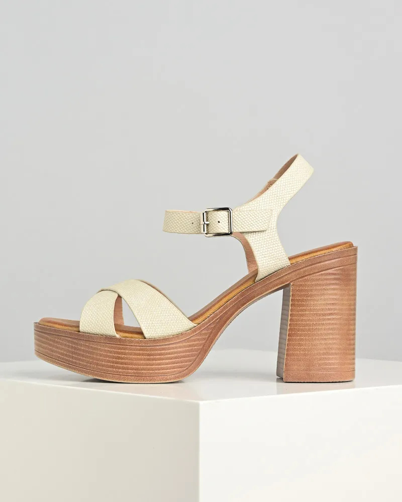 Ženske sandale na platformu S2903 bele