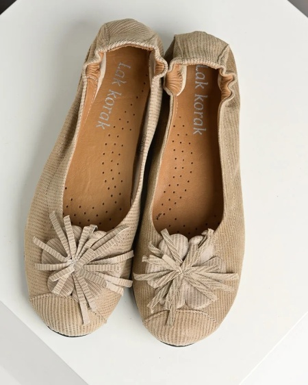 Kožne ženske baletanke 9482/1237 bež