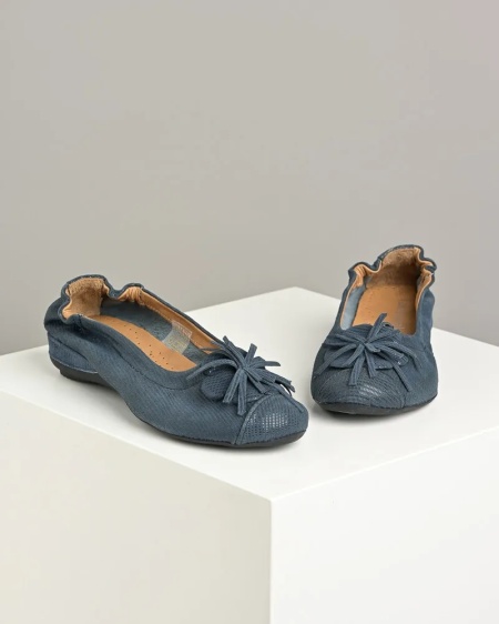 Kožne ženske baletanke 9482/1237 teget