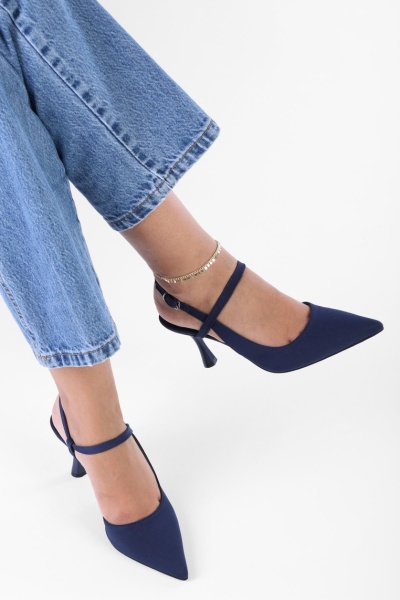 Ženske sandale na štiklu 1050 teget