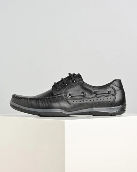 Kožne muške brodarice 11153-2 crne