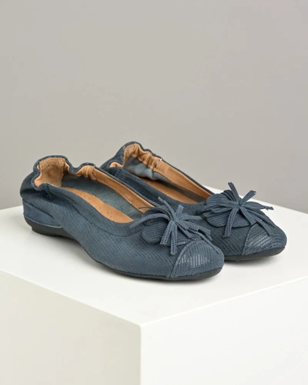 Kožne ženske baletanke 9482/1237 teget