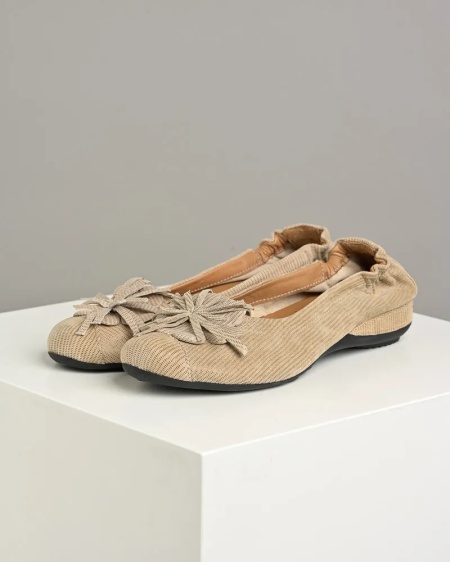 Kožne ženske baletanke 9482/1237 bež