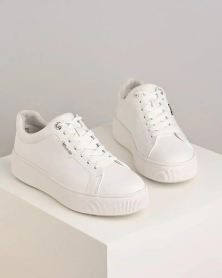 Kožne patike na debelom đonu 23736 bele