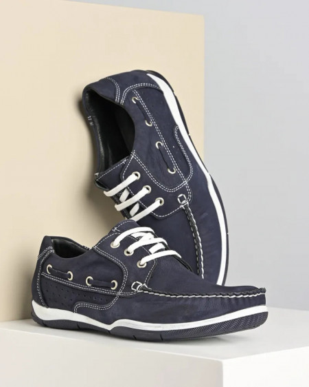 Kožne muške brodarice 11153-2 teget