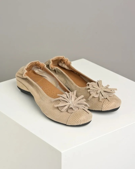 Kožne ženske baletanke 9482/1237 bež