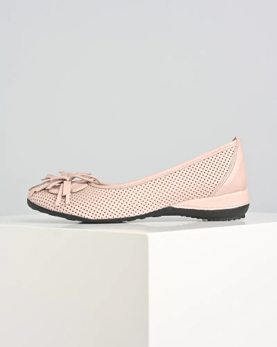 Kožne ženske baletanke 9482/1246 puder roze