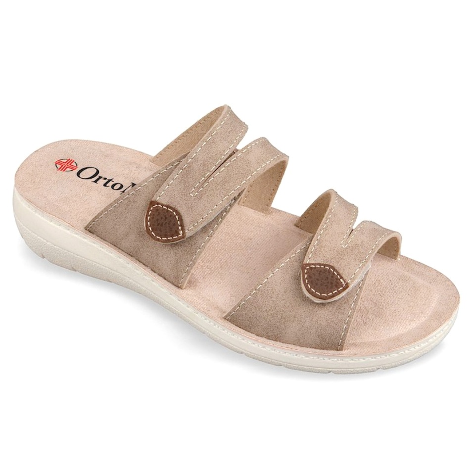 Papuci ortopedici, bej, pentru femei, OrtoMed 2628-N13