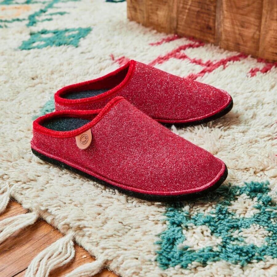 Saboti de casa, ortopedici, brant detasabil, Chausse-Mouton Cali rosu