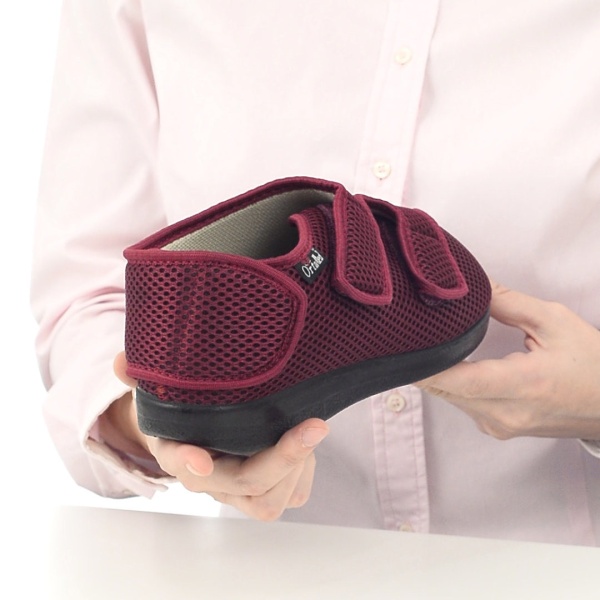 Pantofi ortopedici, calapod lat, dama OrtoMed 6051-T16 bordo
