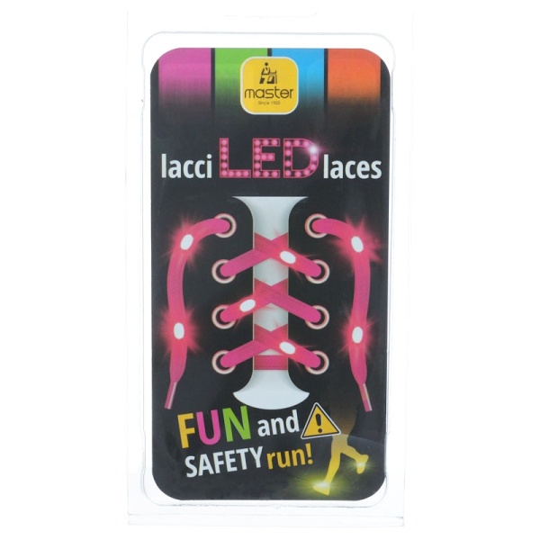 Sireturi cu LED, roz neon, 120 cm, 3 moduri de iluminare