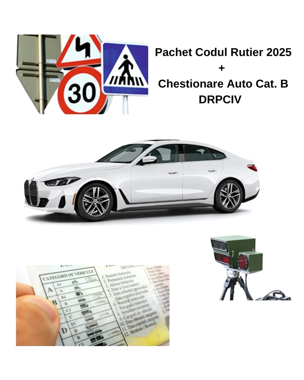 Chestionare Auto Cat. B + Codul Rutier 2025