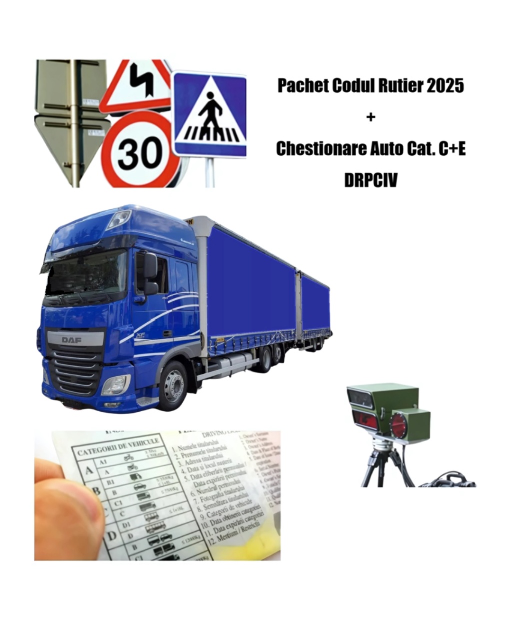 Chestionare Auto Cat. C+E DRPCIV + Codul Rutier 2025