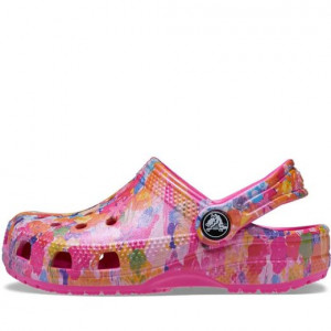 Crocs Sandale plaja Fete Classic Hyper Real Clog T Multi Rayures