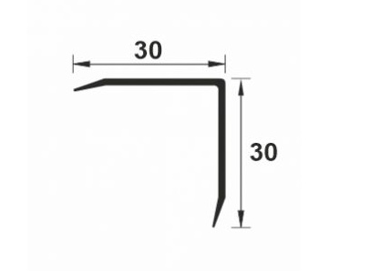 Cornier cu laturi tesite Negru periat din inox 30X30 LCI 300.135 2.44ML ...