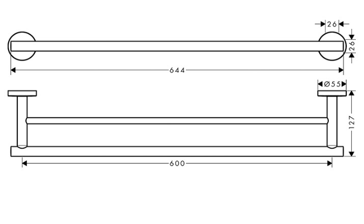 Suport prosop LOGIS UNIVERSAL bara dubla 41712000 - Unimat.ro