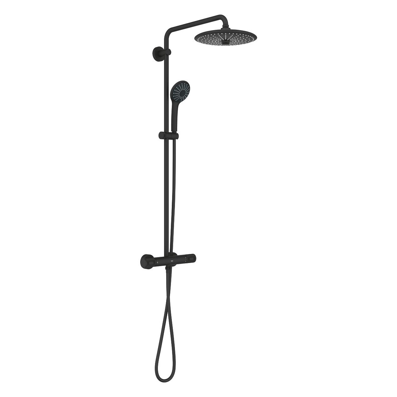 Coloana de dus cu baterie termostatata negru mat Euphoria 260 Grohe ...