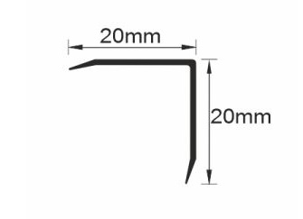 Cornier cu laturi tesite Inox periat din inox 20X20 LCI 200.132 2.44ML ...