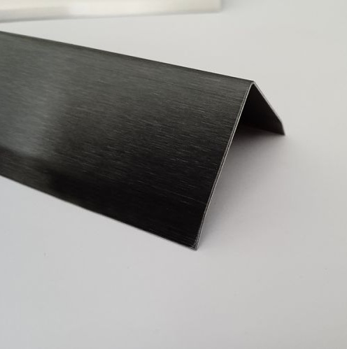 Cornier cu laturi tesite Negru periat din inox 30X30 LCI 300.135 2.44ML ...