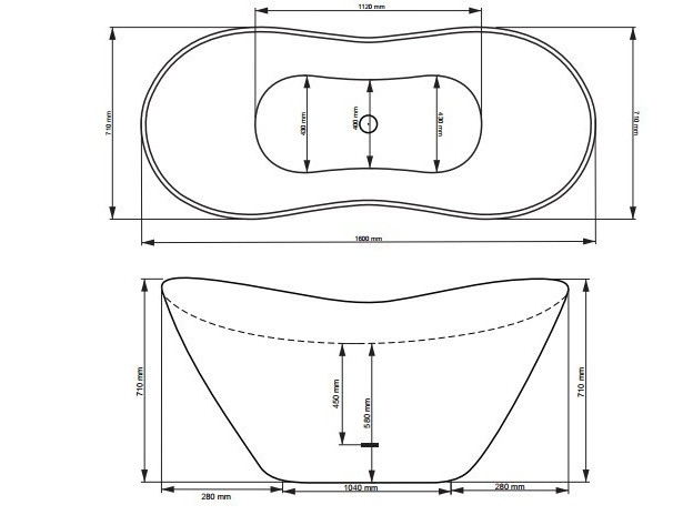 Cada freestanding neagra, ovala, VIYA DuraBe black&white BSCWMD-160-VBW ...