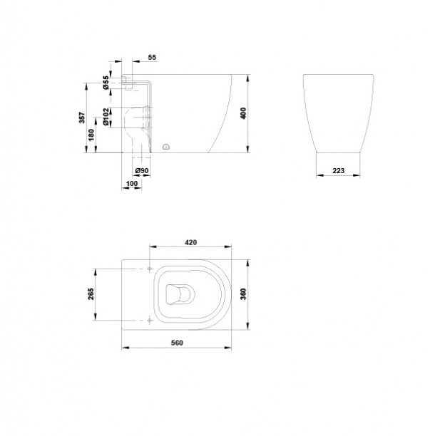 Vas wc pentru rezervor incastrat BTW CORAL GAL0914001 Gala - Unimat.ro
