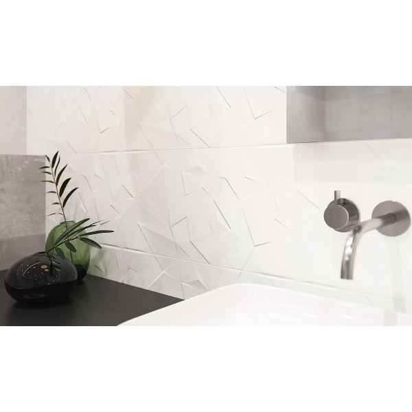 Faianta NATURA BIANCO STR alba lucioasa , baie bucatarie 30X60cm ...