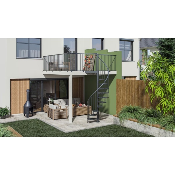 Scara in spirala din otel antracit diametru 155cm 11+1 trepte Toronto ...