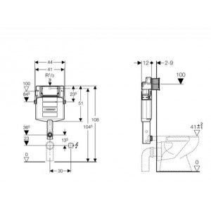 Rezervor WC incastrat pentru vas stativ montare in zidarie 12cm 109.300 ...
