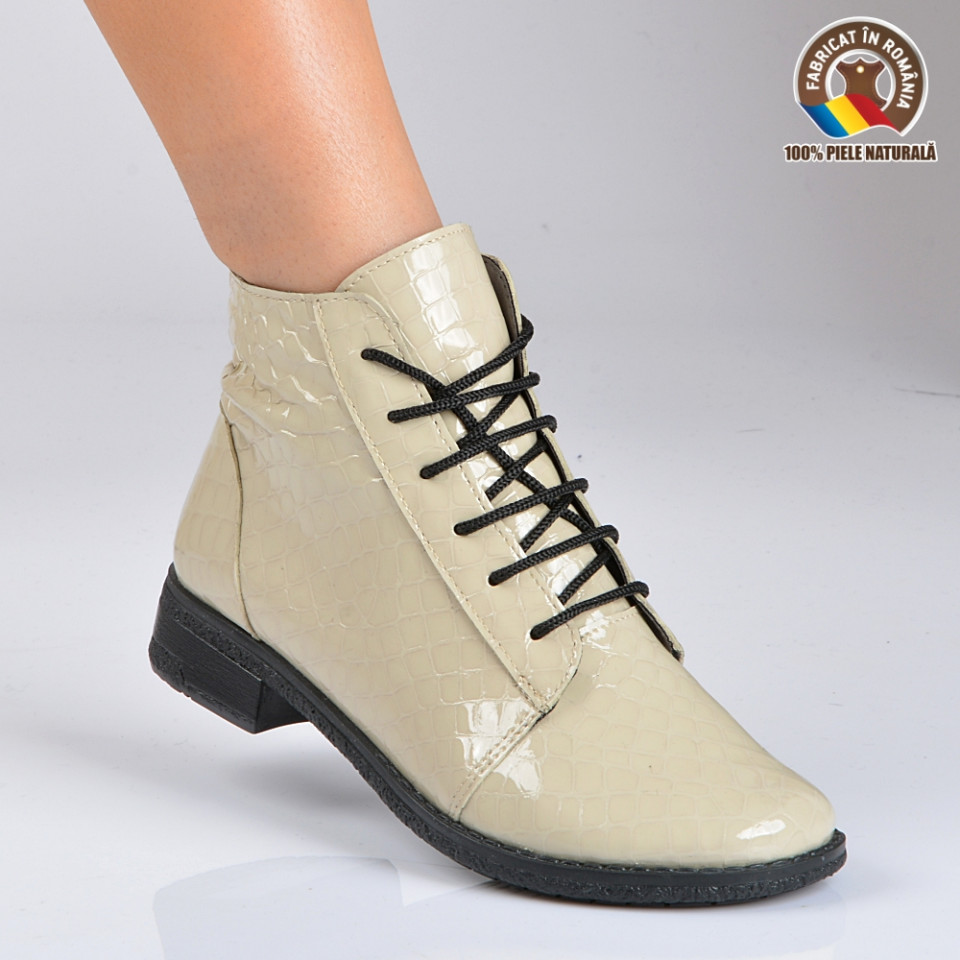 Ghete Dama Piele Naturala Aura 2 Bej- Need 4 Shoes