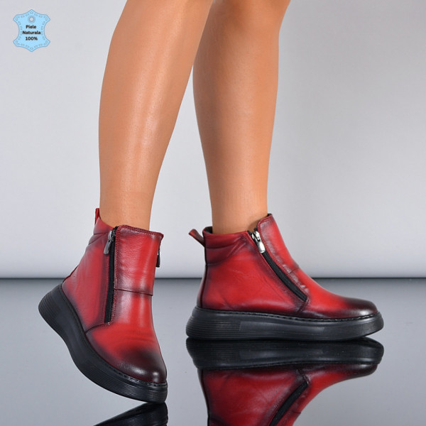 Ghete Dama Piele Naturala Marny 4 Rosii- Need 4 Shoes