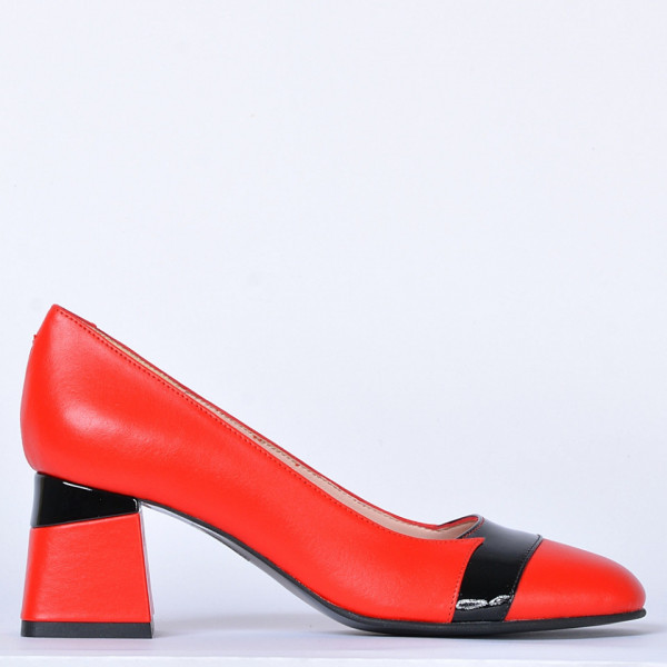 Pantofi Cu Toc Piele Naturala Davina Rosii- Need 4 Shoes