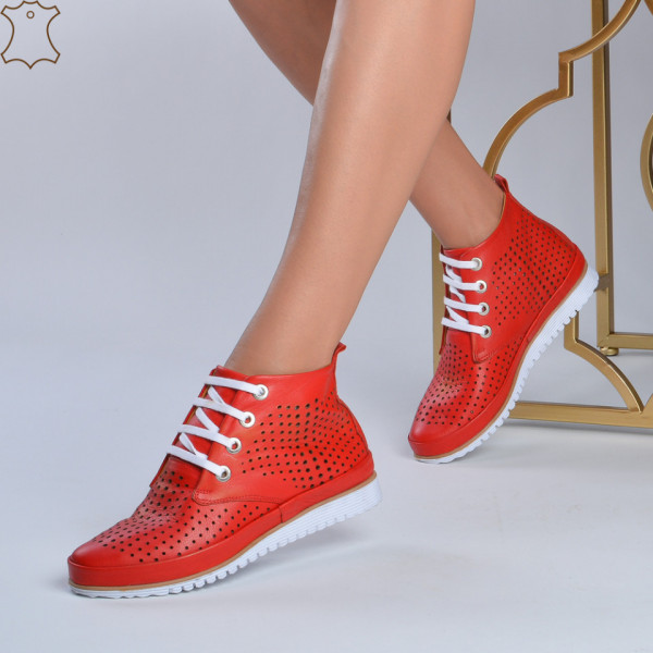 Ghete Dama Piele Naturala James Rosii- Need 4 Shoes