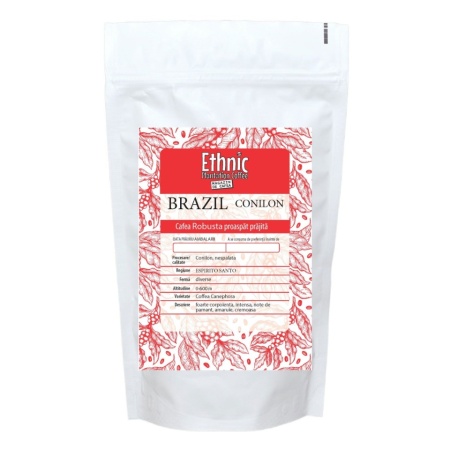 Cafea Brazil Conilon (Robusta) prajita boabe, 250g PLIC