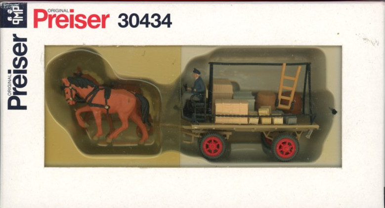 PREISER 30434 Paarden met wagen met hout