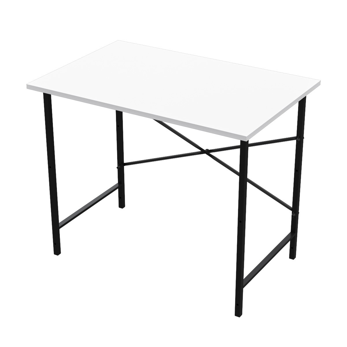 Birou office design industrial, Practico, metal si pal, alb