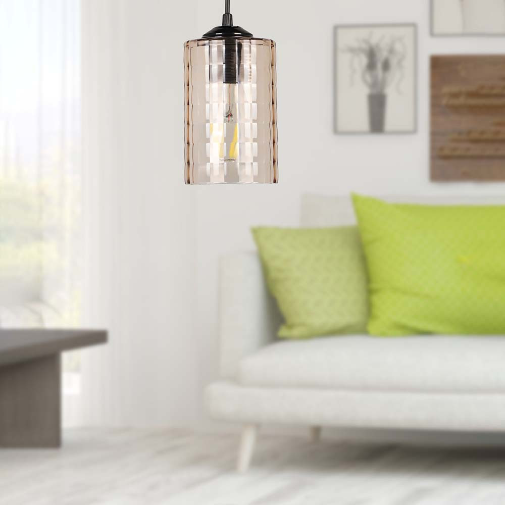 Lustra Squid Lighting Bell, 10x10x60, 20W, maro-negru