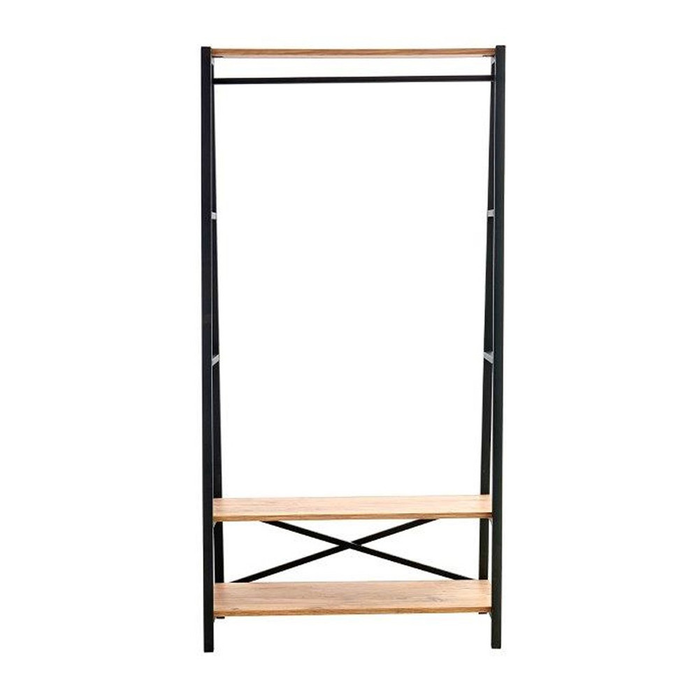 Suport stand pentru haine cu 2 rafturi Perla, metal si PAL
