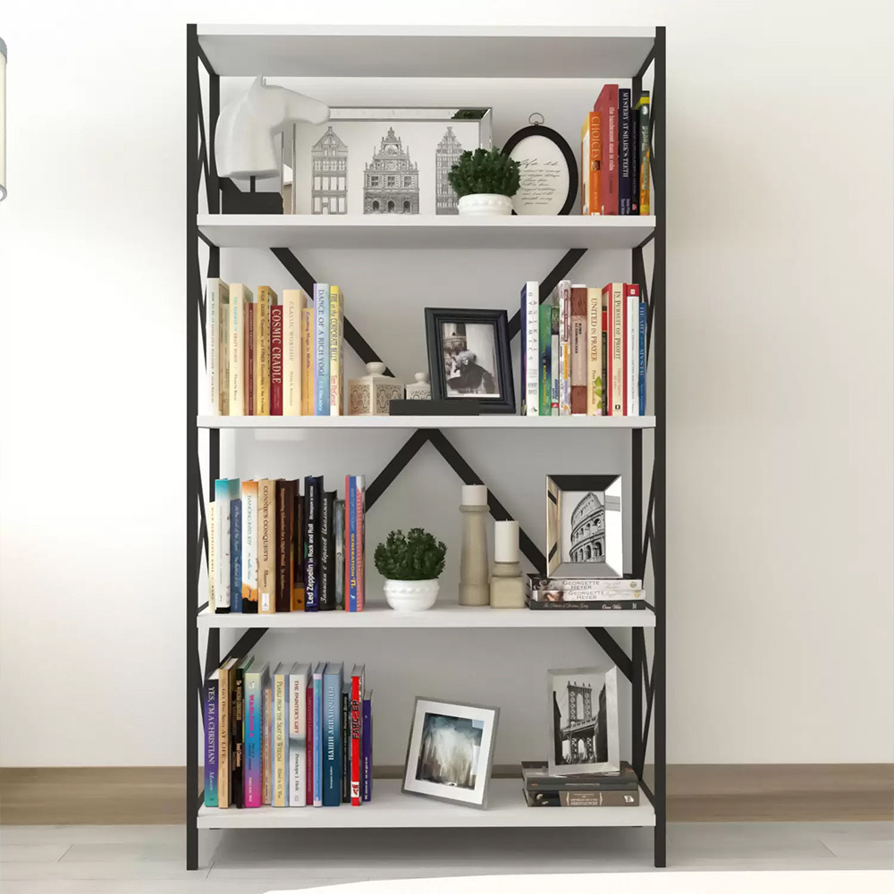 Set birou office Mona si biblioteca Ural cu 5 rafturi in stil ...