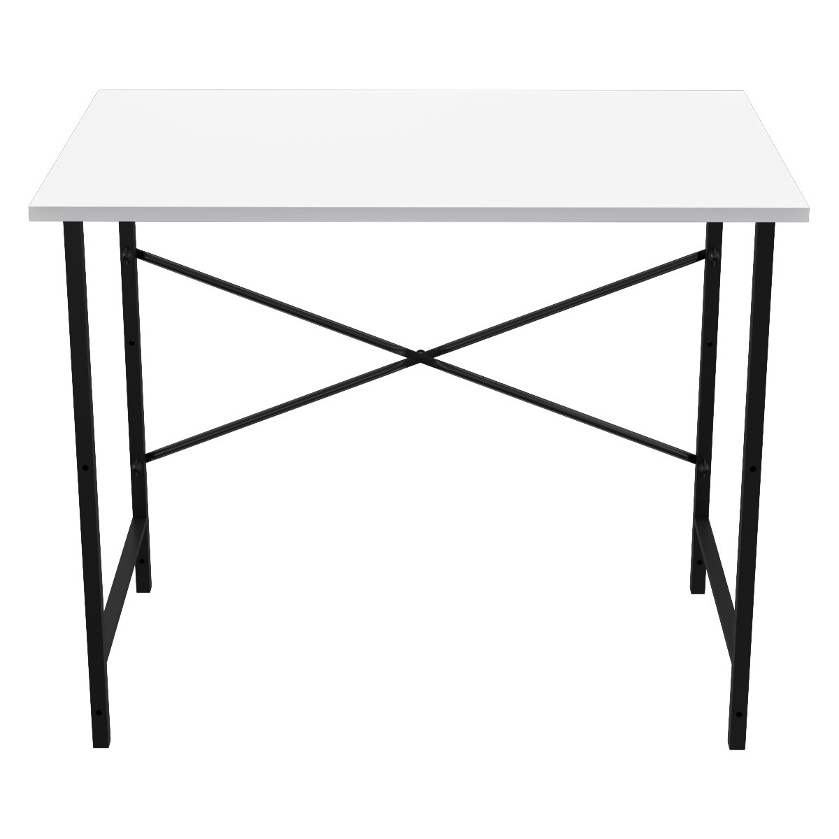 Birou office design industrial, Practico, metal si pal, alb