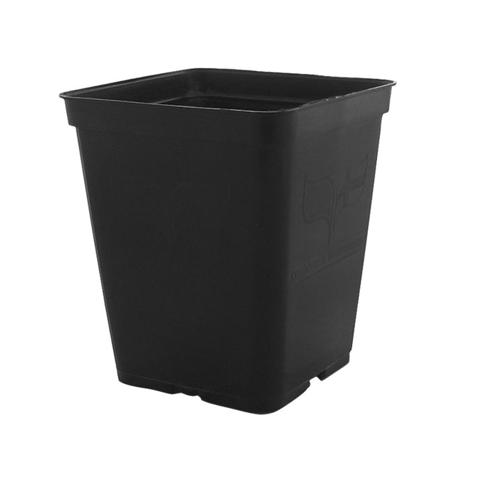 Ghiveci patrat, dimensiune 8 cm x 8 cm x 7 cm, culoare negru