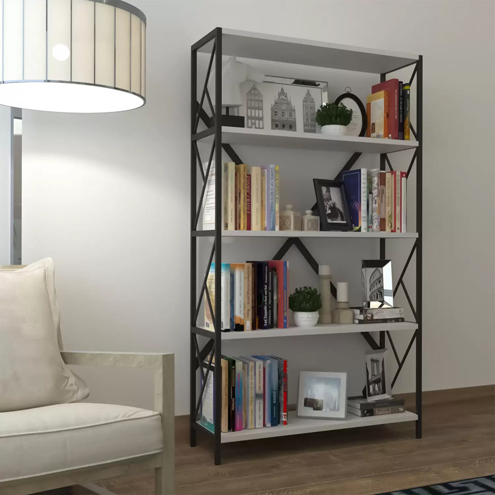 Set birou office Mona si biblioteca Ural cu 5 rafturi in stil ...