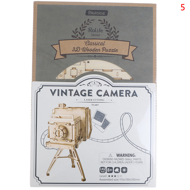 Puzzle 3D din lemn Vintage Camera