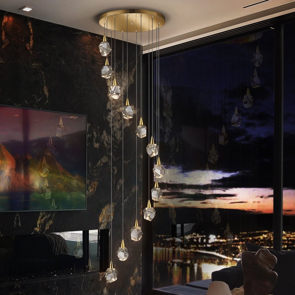 Lustra LED XXL casa scarii design modern decorativ Aquaria 12L aurie ...