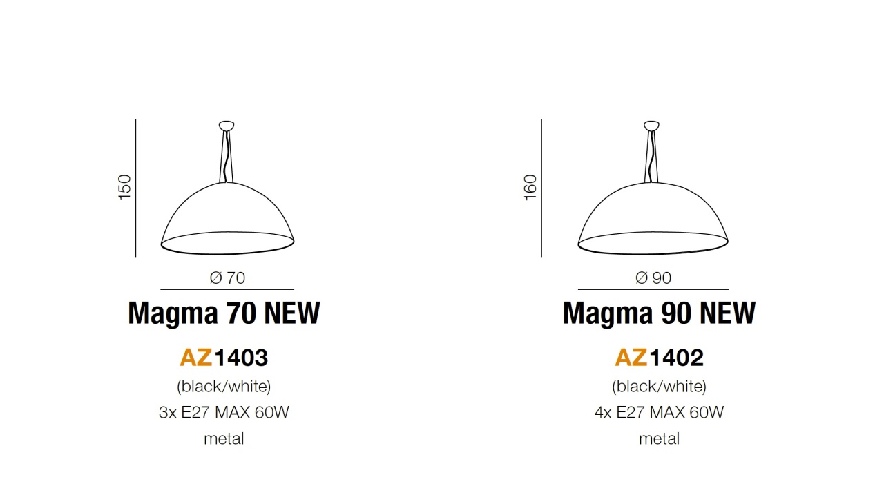 Lustra / Pendul metal design XXL 90CM MAGMA | universul-luminii.ro