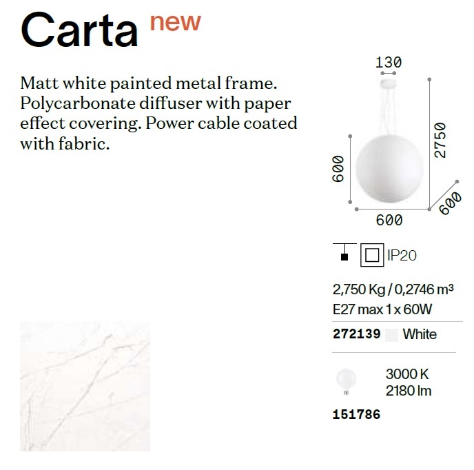 Lustra, Pendul design modern CARTA SP1 D60 | universul-luminii.ro