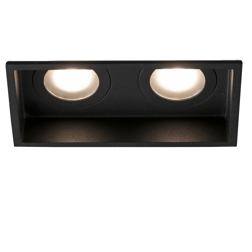 Rama Spot incastrabil tavan baie IP44 HYDE SQ 2L negru - Universul ...