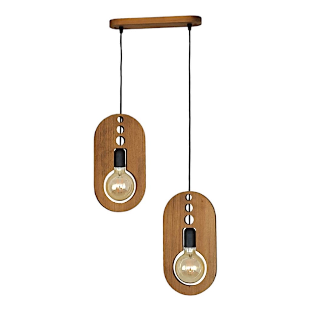 Lustra rustica fabricata manual din lemn MELISSA 2L | universul-luminii.ro